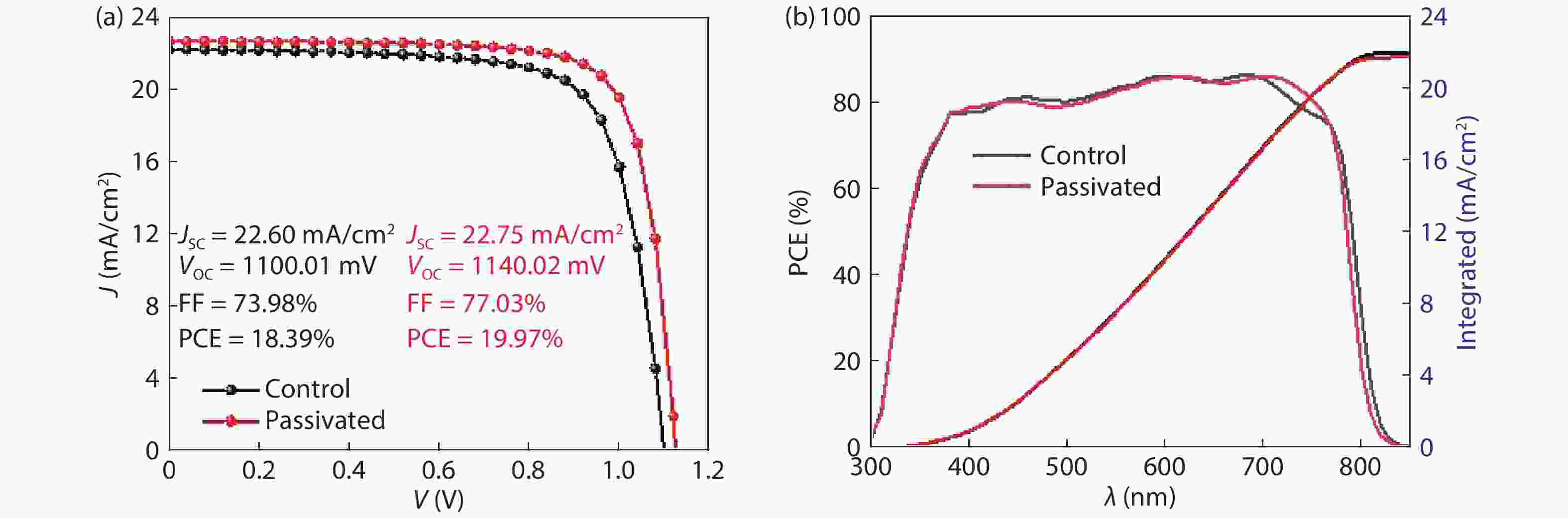 I/P interface modification for stable and efficient perovskite solar cells